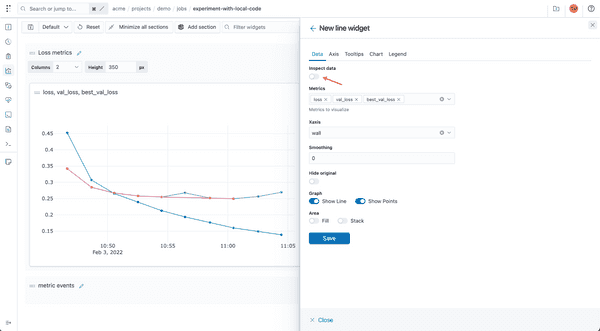 Polyaxon v1.16: Inspecting chart data