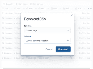 Polyaxon v1.7: CSV Download
