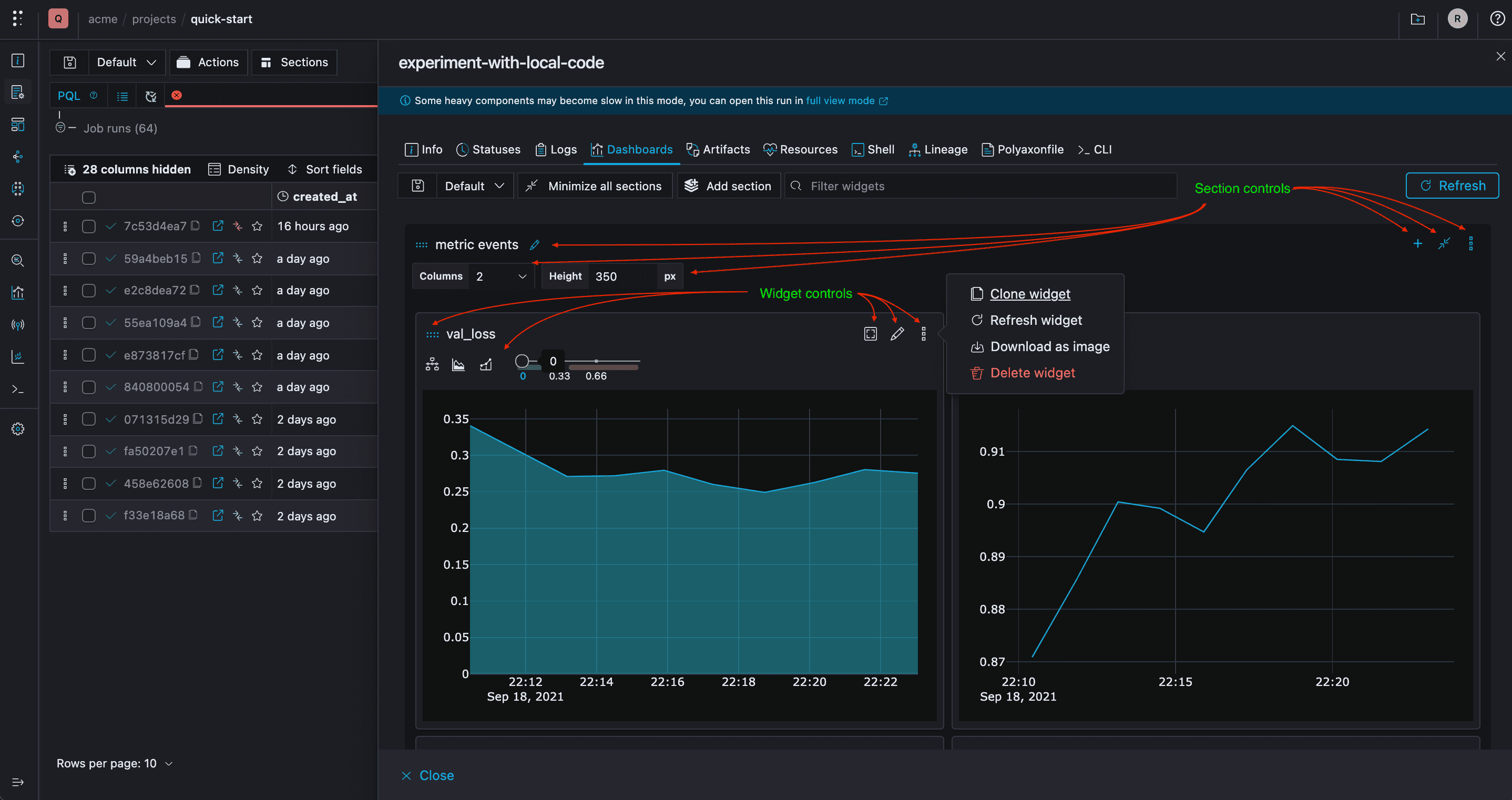 Polyaxon v1.11: New dashboards capabilities