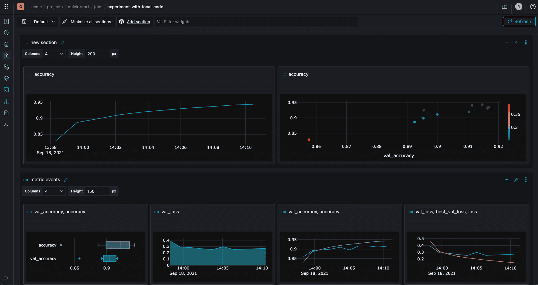 Polyaxon v1.10: Multi-section and multi-layout dashboards