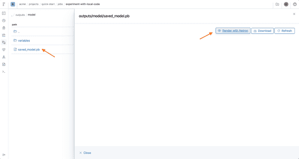 Polyaxon + Netron Auto-Rendering Integration