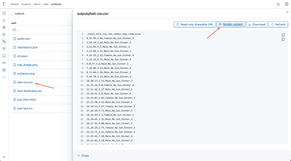 Polyaxon v1.16: Automatic CSV/TSV/Dataframes/... rendering
