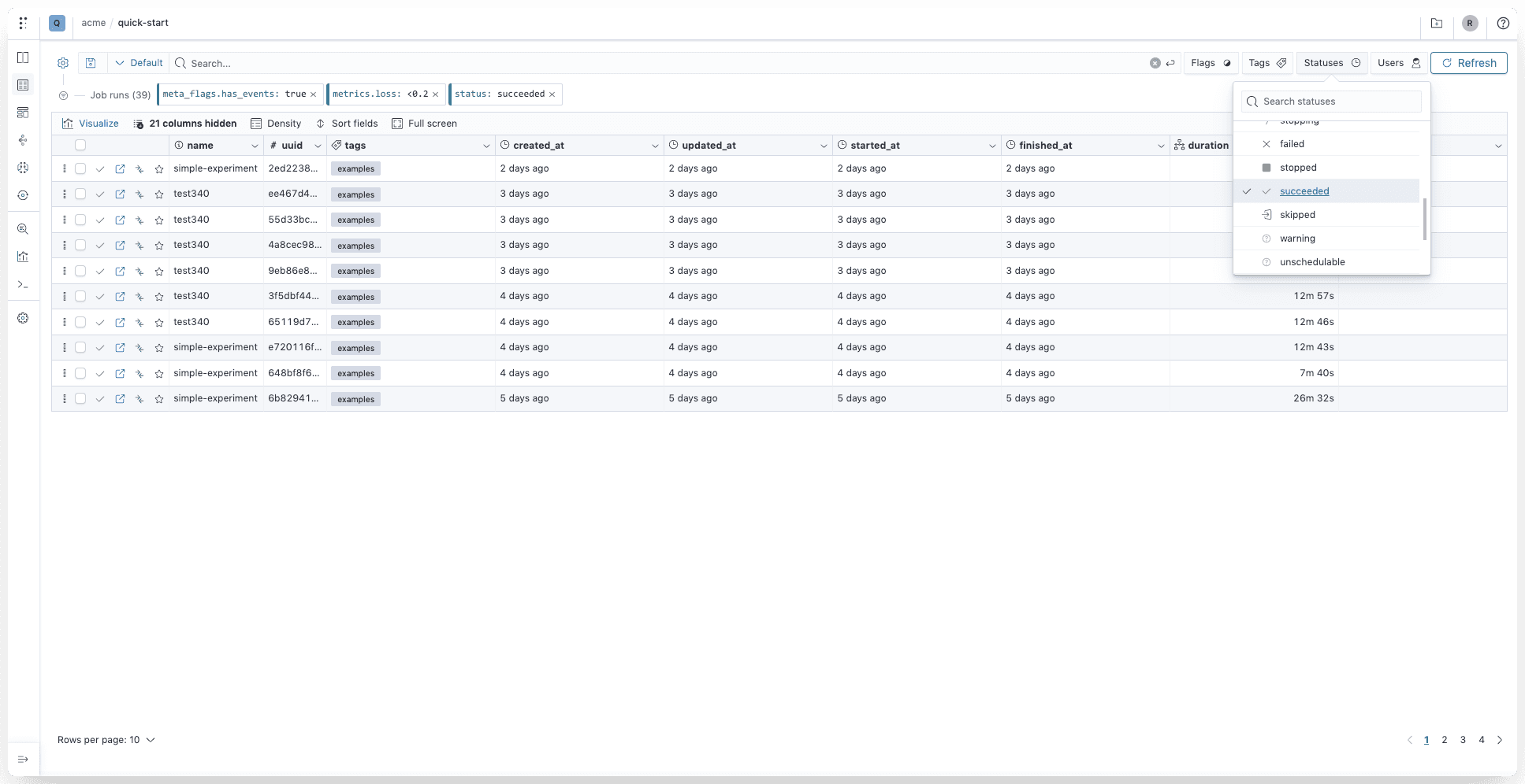 Polyaxon v1.3: New search and visualization interface