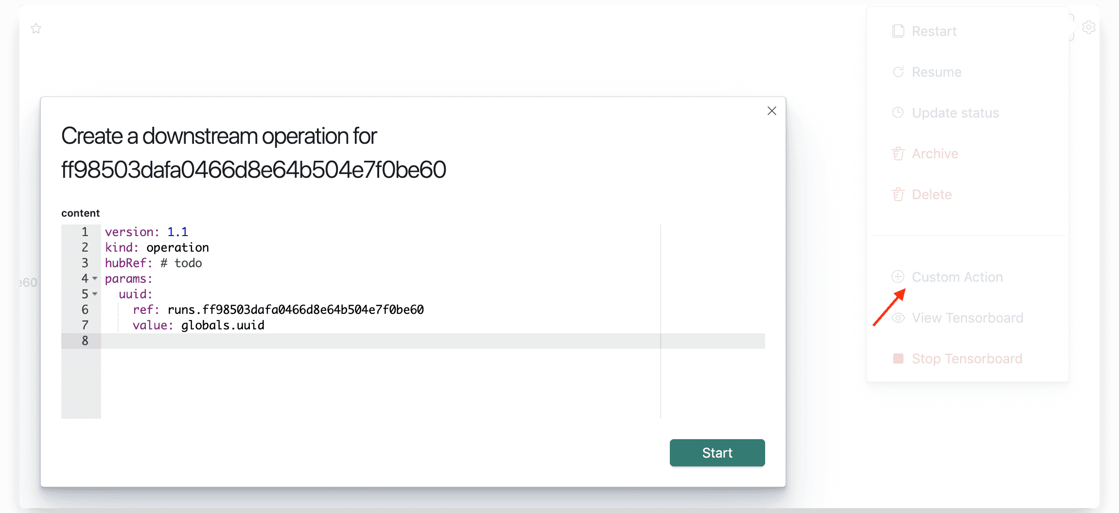 Polyaxon v1.8: Tensorboard and custom actions from the UI