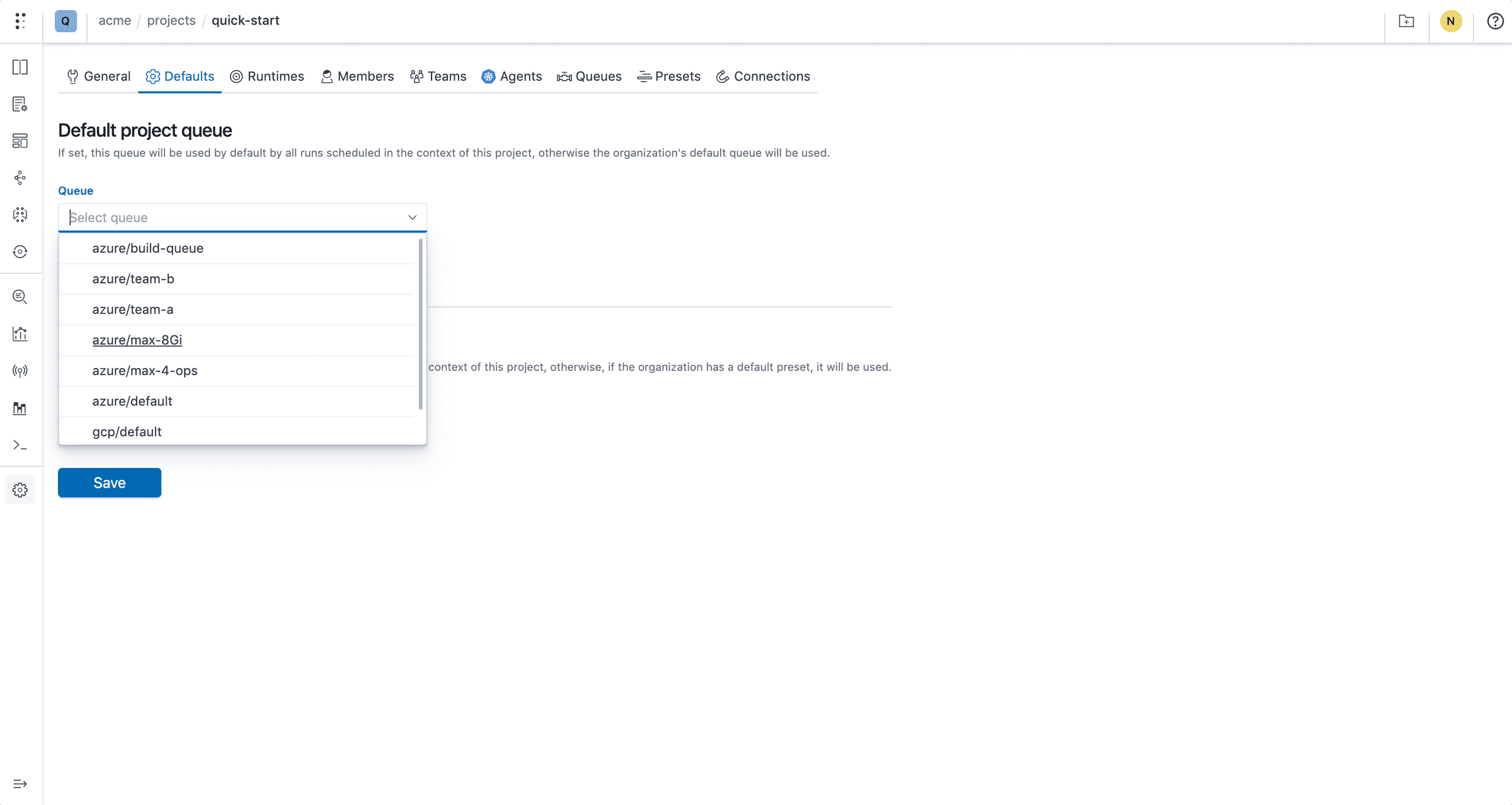 Polyaxon management tools and UI - Queues
