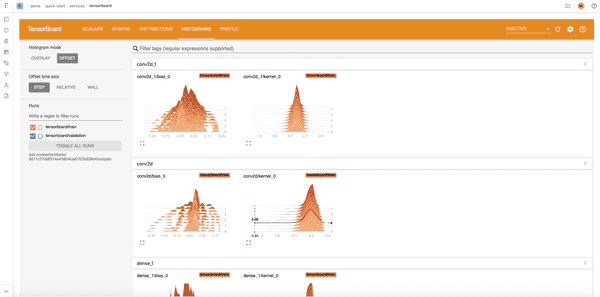 Visualization in Polyaxon - Experimentation